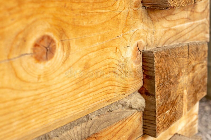 Closeup of a Log House.Wood Structure Stock Photo - Image of rustic ...