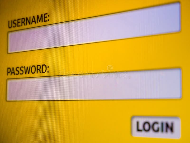 Closeup of Login and Password Screen on LED Pc Display Stock Image ...