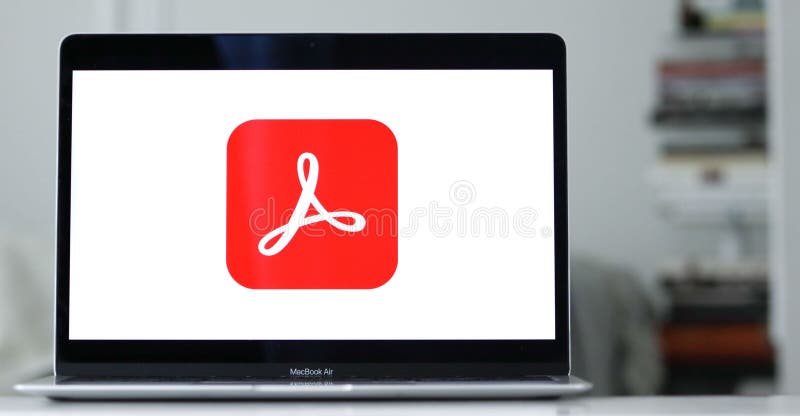 Closeup of the Logo of Adobe Acrobat on a Laptop Screen Editorial Stock ...