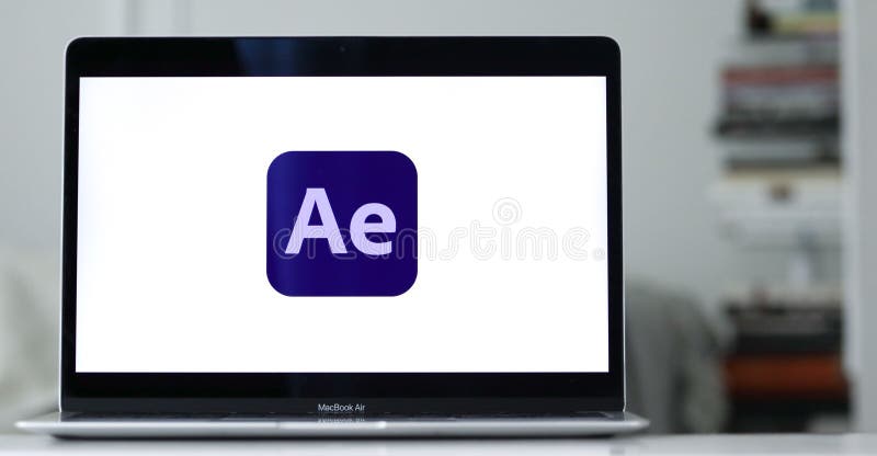 Closeup of the Logo of Adobe after Effects (Ae) on a Laptop Screen ...
