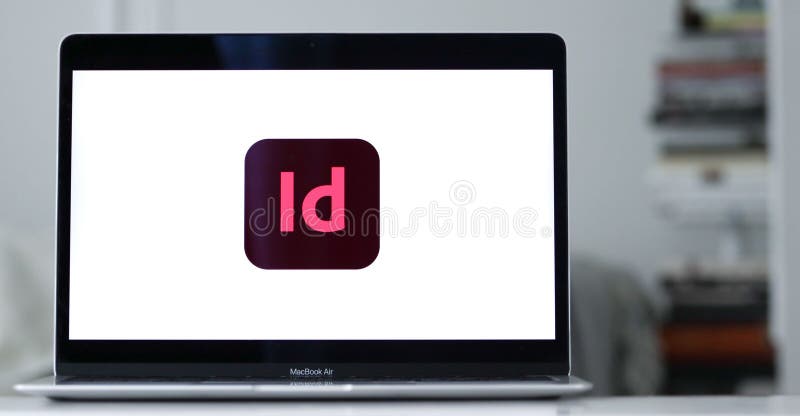 Closeup of the Logo of Adobe InDesign on Laptop Screen Editorial ...