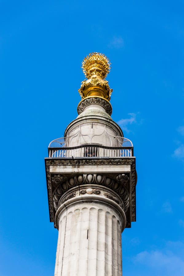 Closeup of London Fire Monument Editorial Stock Photo - Image of ...