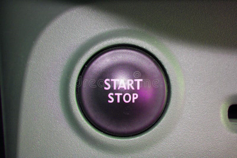 Closeup Look of Engine Start-stop Switch in the Vehicle Stock Image ...