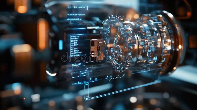 Closeup of a Machine Part Where Augmented Reality Displays Overlays ...