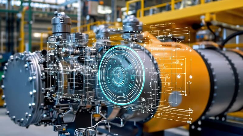 A Closeup of a Machines Exterior with Embedded Smart Sensors Clearly ...