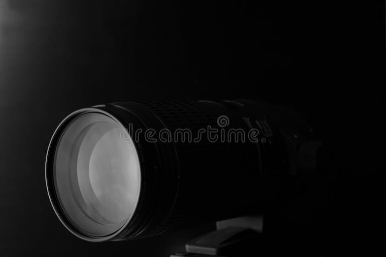 Closeup Macro of Camera Lens with Reflections Low Key Image Stock Photo ...
