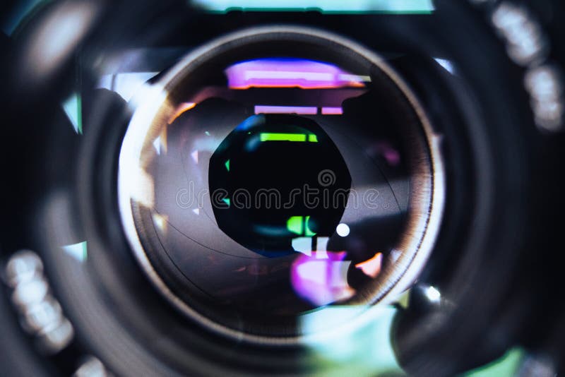 Closeup Macro Image of Camera Lens Barrel for Background Stock Photo ...