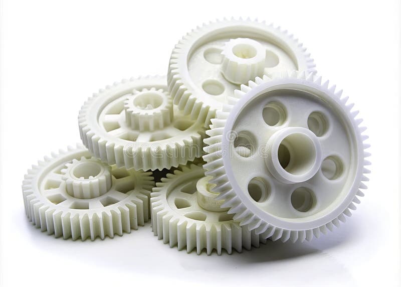 CloseUp Macro Photography of White Plastic Gears Unveiling Precision ...