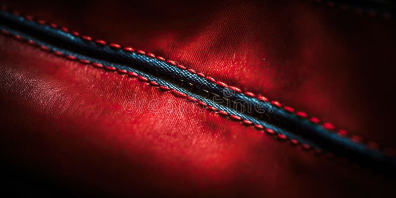 Closeup Macro Red Seam , Concept of Depth of Field Stock Illustration ...
