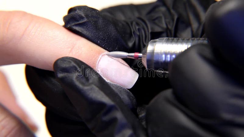 Fingernail Milling Machine Salon Procedure Hands Stock Video - Video of ...