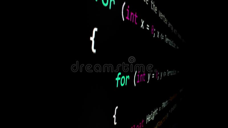 Closeup Macro Shot Movement Of Coding Script Moving Across Led Screen Stock Video Video Of