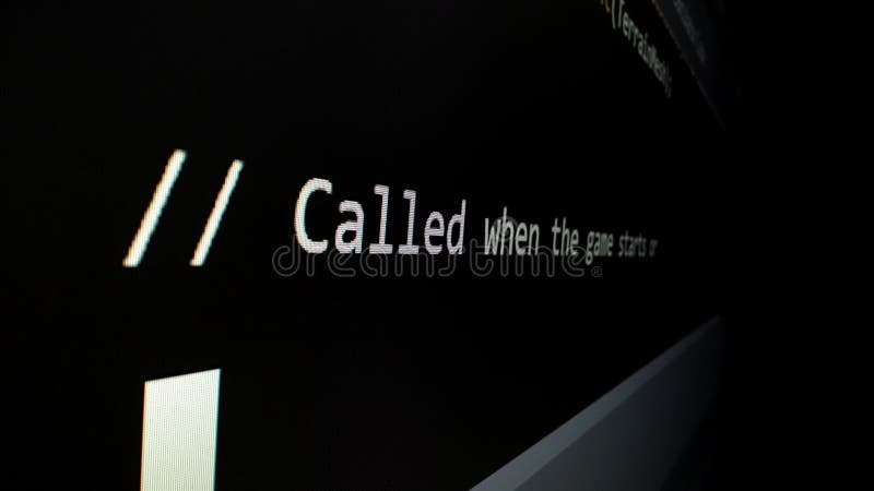 Closeup Macro Shot Movement Of Coding Script Moving Across Led Screen