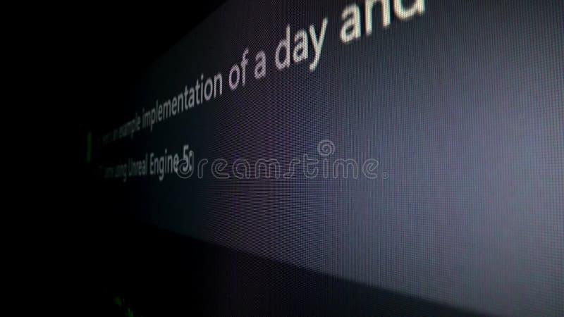 Closeup Macro Shot Movement of Coding Script Moving Across LED Screen ...