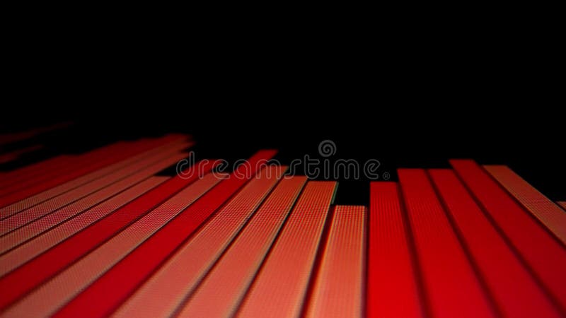 Closeup Macro Shot Movement on LED Screen, Declining Stock Market Graph ...