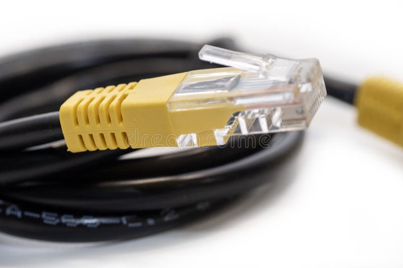 Closeup Macro Shot of a White RJ45 Ethernet Cable and Socket Stock ...