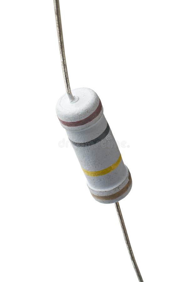 Closeup Macro View of Resistor Isolated White Stock Illustration ...
