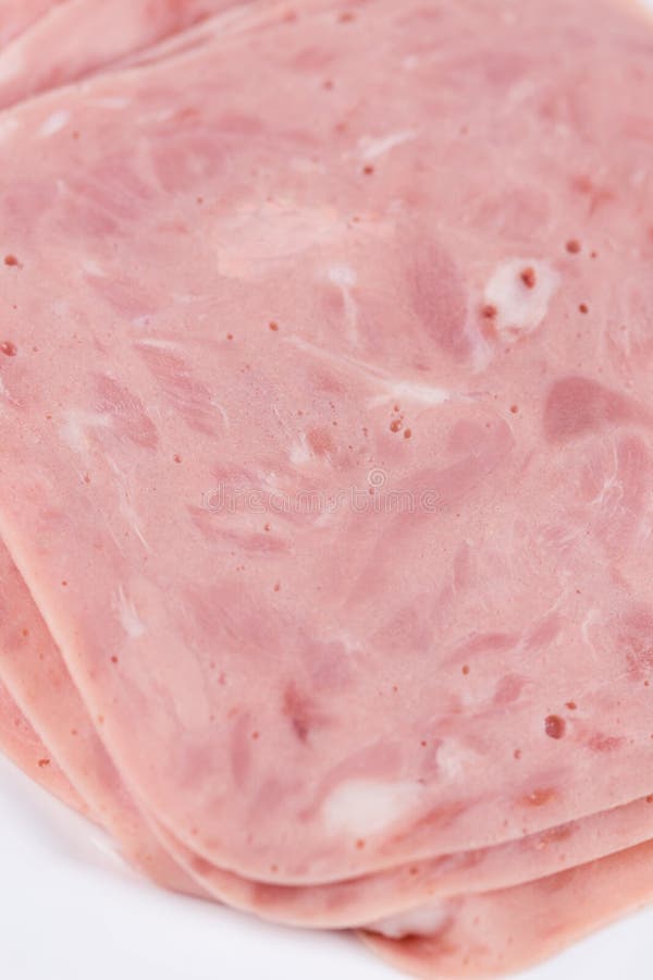 Closeup Macro View of Sliced Pork Ham Stock Photo - Image of meat, food ...