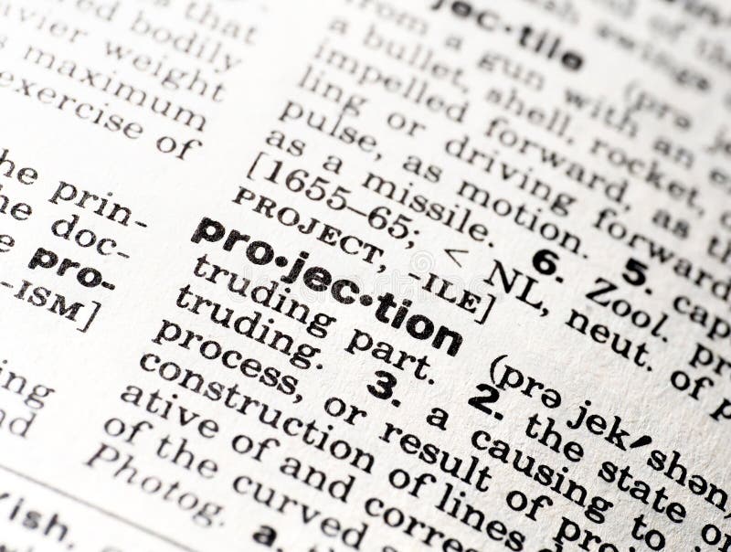 Closeup of the Dictionary Definition of the Word Projection Stock Image ...