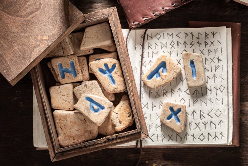 Magic Fortune Teller from Rune Stones Made of Celtic Language Stock ...