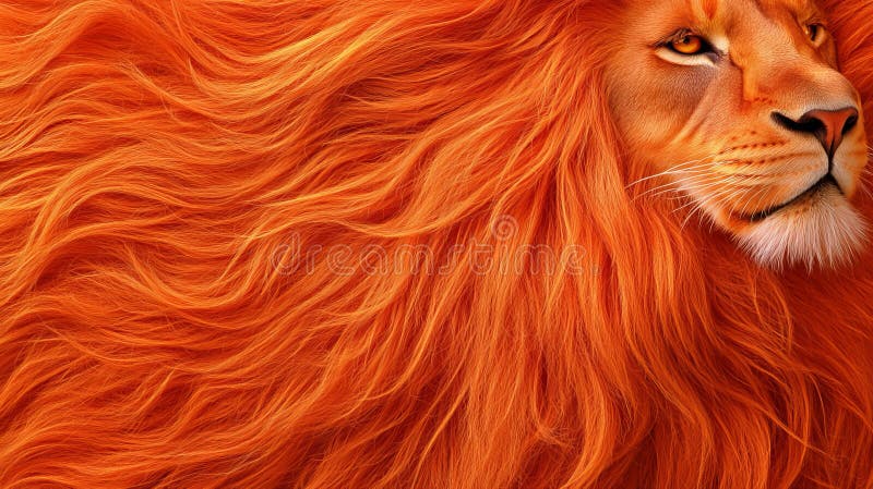 Closeup of a Majestic Lion S Orange Mane a Striking and Vibrant Texture ...
