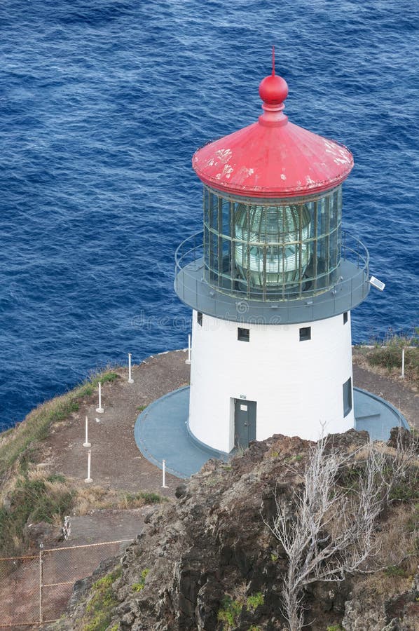 Closeup of the Makapu U Lighthouse Stock Image - Image of ocean, united ...