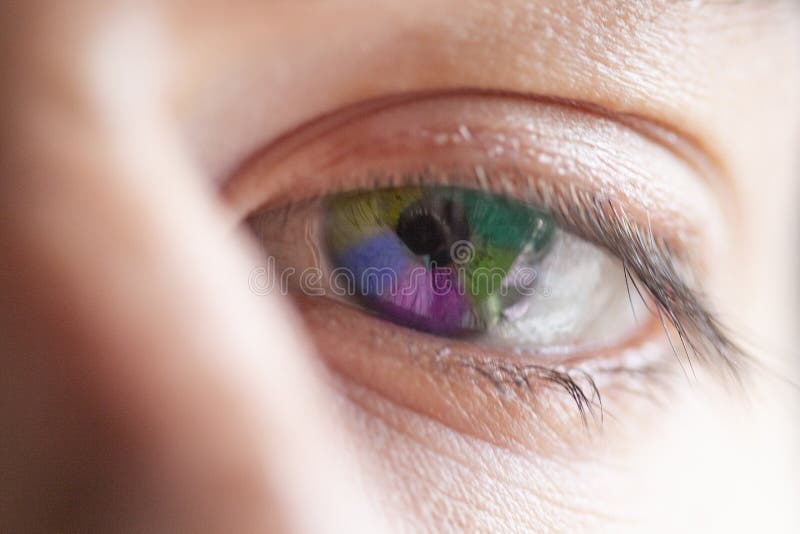Closeup of Male Eye with Multi-colored Iris Stock Photo - Image of ...