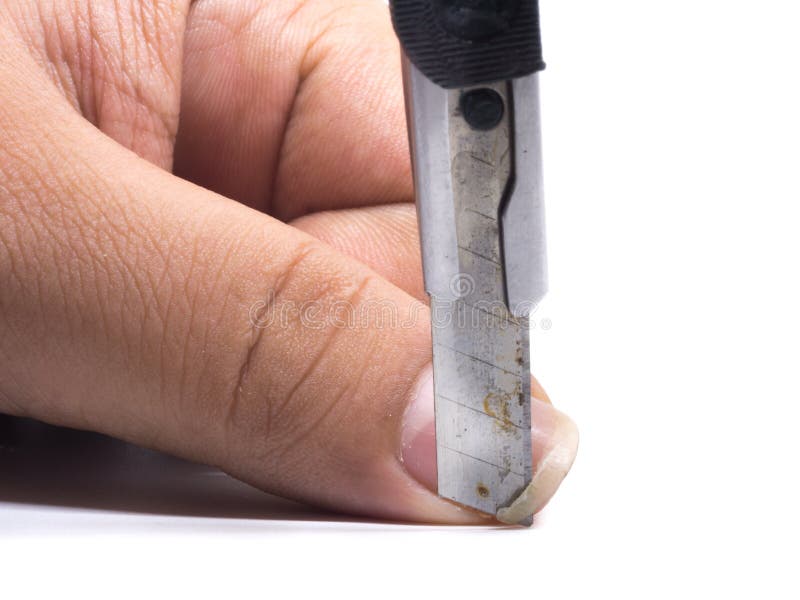 Closeup of a Man Cutting Nails by Rusty Cutter Stock Photo - Image of ...