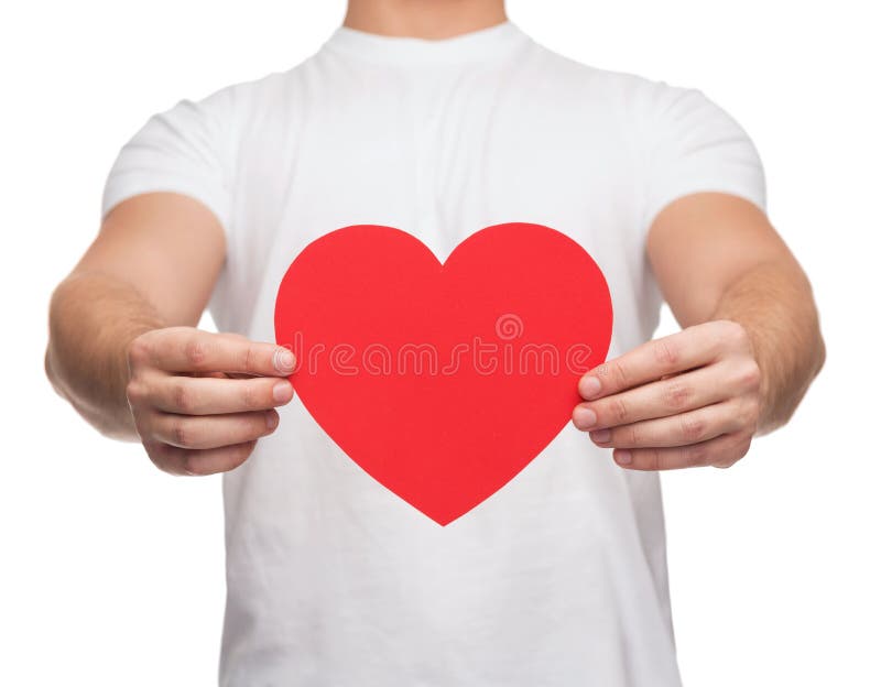 Closeup of Man Hands with Heart Stock Image - Image of happiness ...