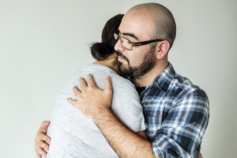 Closeup of Man Hugging Woman Stock Photo - Image of friend, house ...