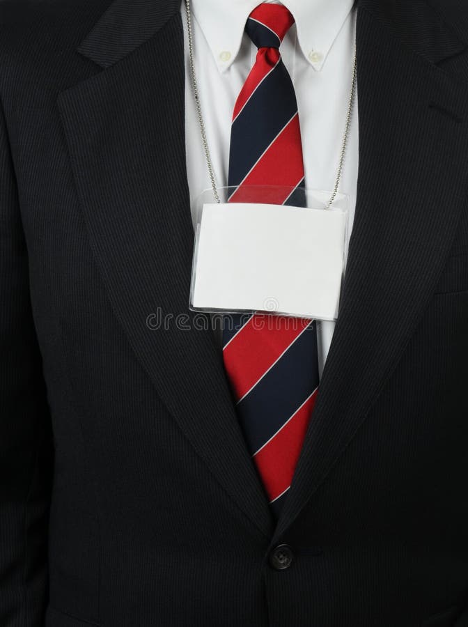 Closeup Man with ID Tag Hanging Around Neck Stock Image - Image of male ...