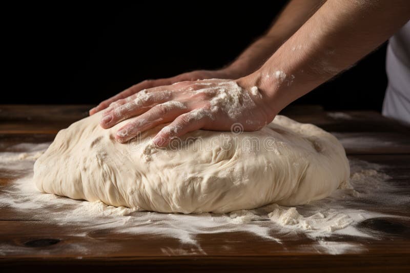 Closeup of Man S Hands Making Dough Side View Stock Illustration ...