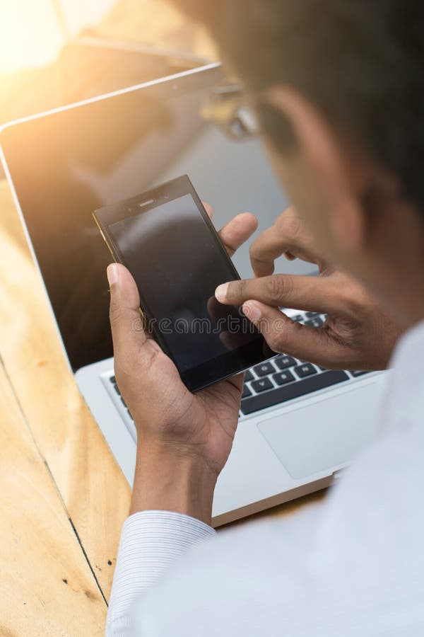 Closeup of Man S Hands Using Smartphone Stock Photo - Image of ...