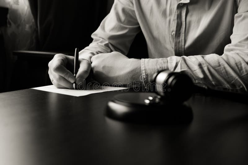 Closeup of a Man Signing Divorce Papers. Stock Photo - Image of husband ...