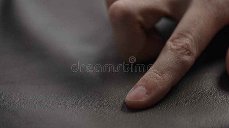 Closeup Man Touching Fine Leather Stock Image - Image of closeup ...