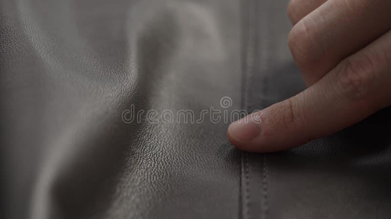 Closeup Man Touching Fine Leather Stock Image - Image of creative ...
