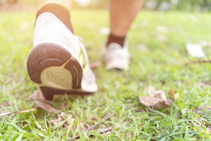 Closeup Man Walking Towards on the Road Side. Stock Image - Image of ...