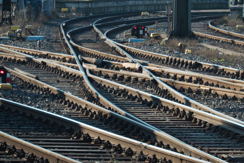 Closeup of Many Railway Track Lines Stock Photo - Image of railroad ...