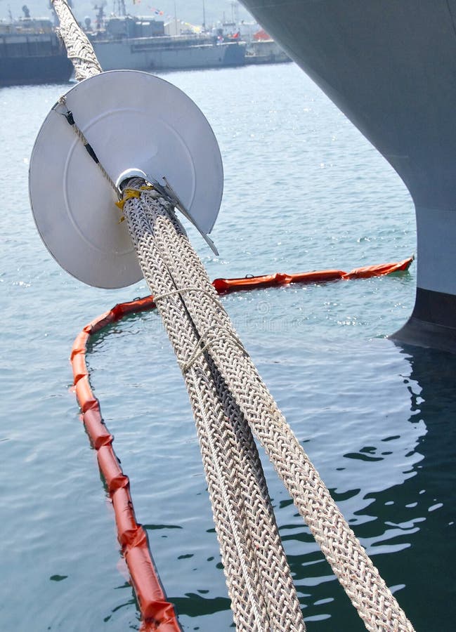 The Closeup of Marine Rat Guard Stock Photo - Image of mooring, harbor ...