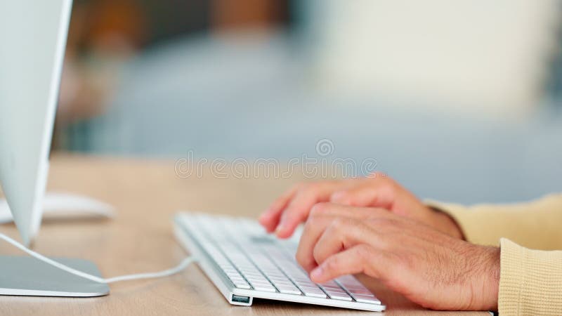 Closeup of Marketing Agent Hands Typing on Computer Keyboard, Planning ...