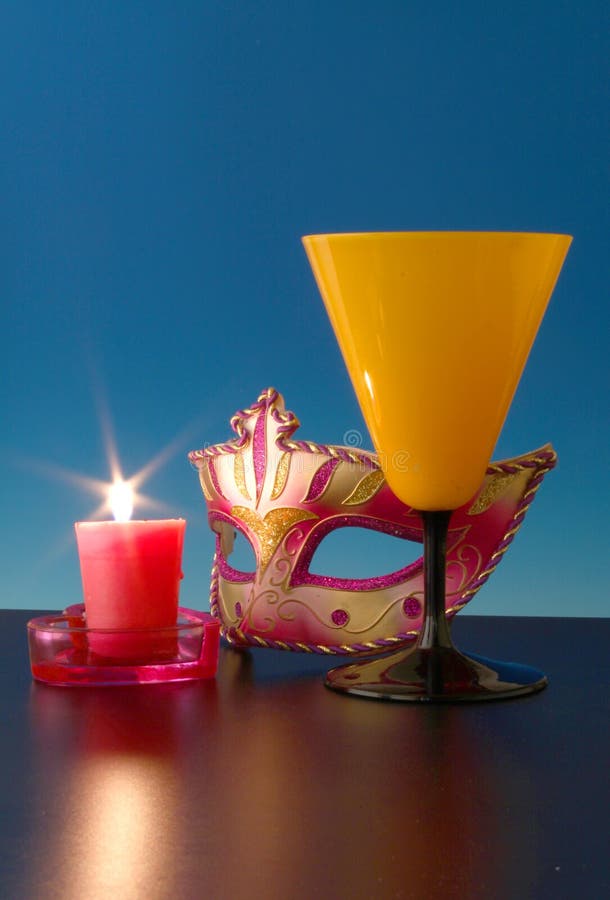 Closeup of Mask with Candle Flame. Stock Image - Image of festival ...