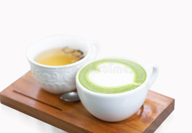 Closeup Matcha Green Tea Shape Isolated on White Background Stock Photo ...