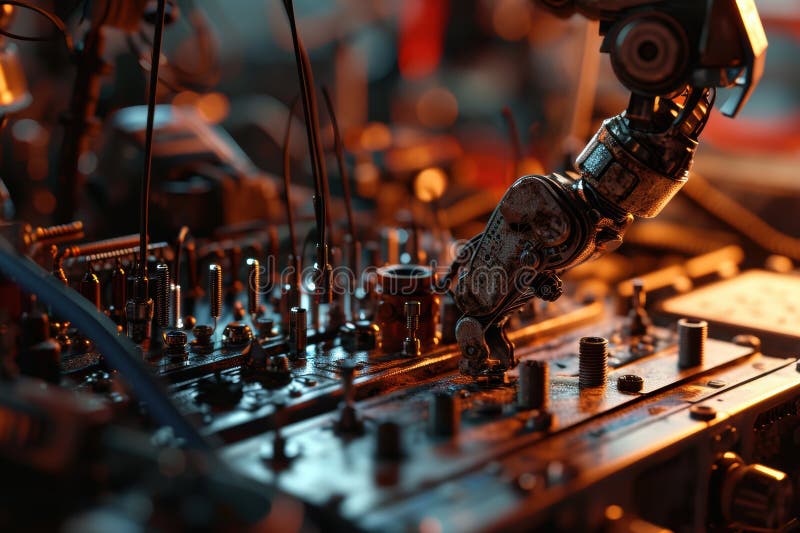 Closeup of a Mechanical Engineering Workbench Stock Illustration ...