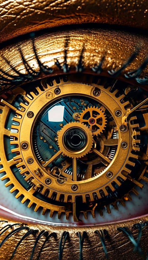 Closeup of a Mechanical Eye with Details Resembling the Internals of a ...
