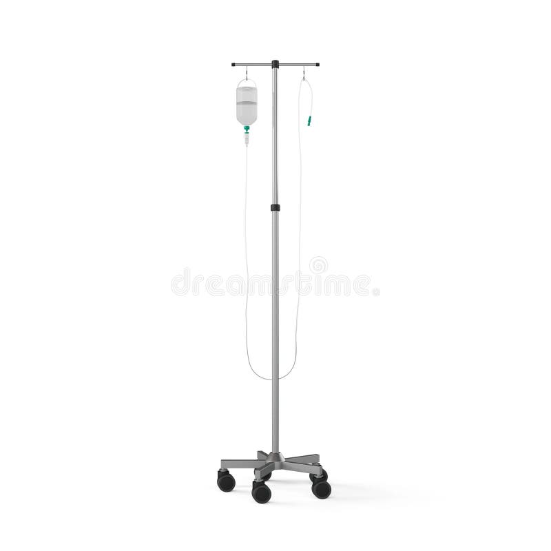 Closeup of a Medical IV Pole Isolated on a White Background Stock Photo ...