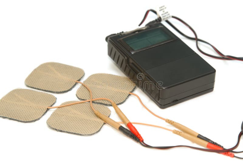 Electrodes of Tens Device on Shoulder, Tens Therapy Stock Image - Image ...