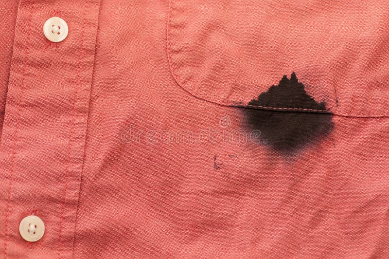Closeup Mens Shirt Ink Stained by Leaky Pen Stock Photo - Image of ...