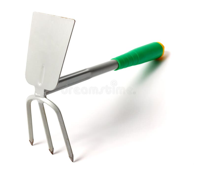 Closeup of Metal Gardening Rake and Shovel Stock Photo - Image of ...
