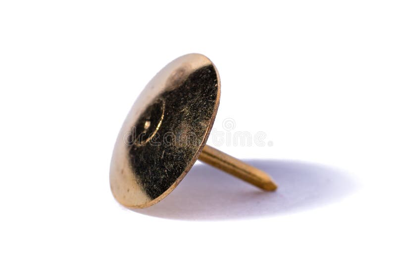 Closeup Metal Tack Isolated on a White. Office Concept Stock Photo ...