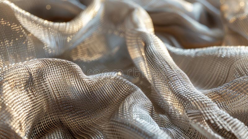A Closeup of a Metallic Mesh Fabric Reveals a Mix of Smooth and Rough ...