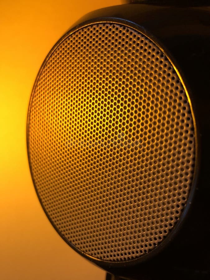Closeup of a Metallic Screen Lit by an Orange Light. Stock Image ...